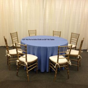 120" Rd Periwinkle Tablecloth - Suburban Party & Tool Rental