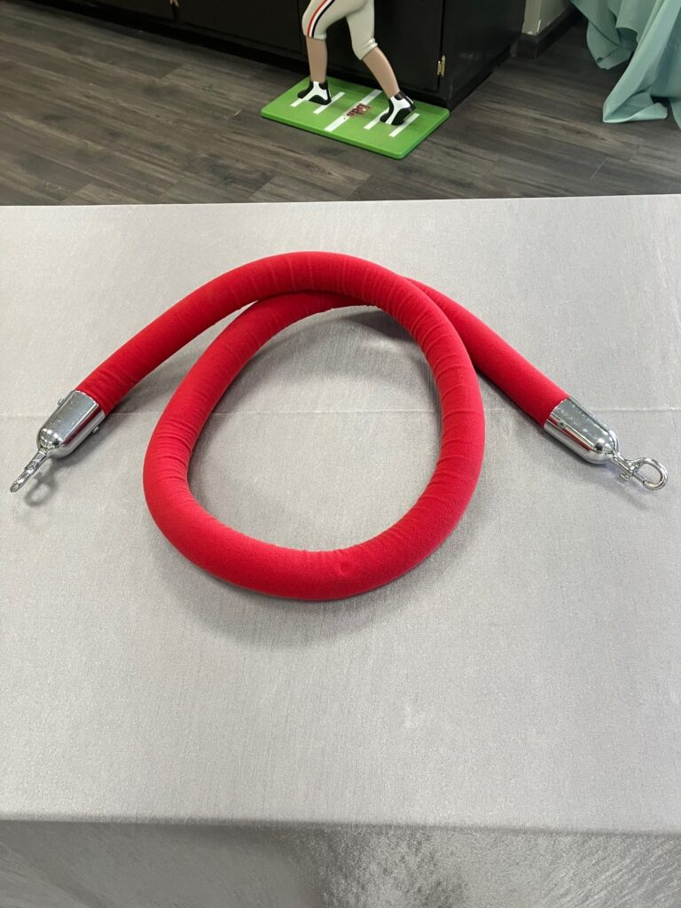 8' Red Stanchion Rope - Suburban Party & Tool Rental